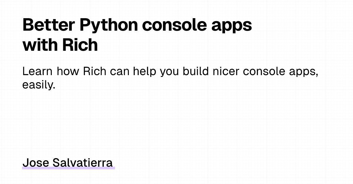 Better Python Console Apps With Rich